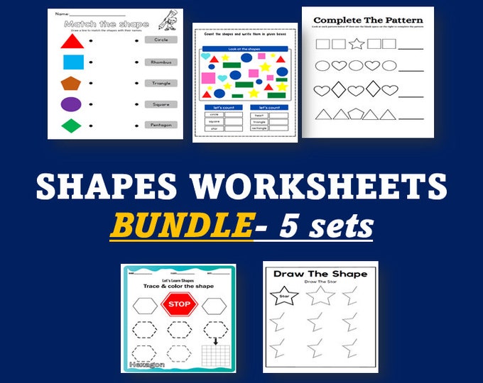 Shapes Activity Pack for Kids Printable Bundle for Toddlers ...