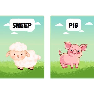 Printable Animals Flash Cards for Kids | Animals | 11 Pages | Preschool ...