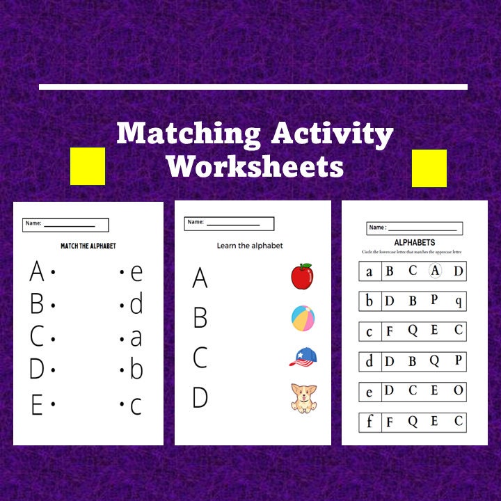 Printable Alphabet Matching Activity Worksheets Circling Alphabets ...