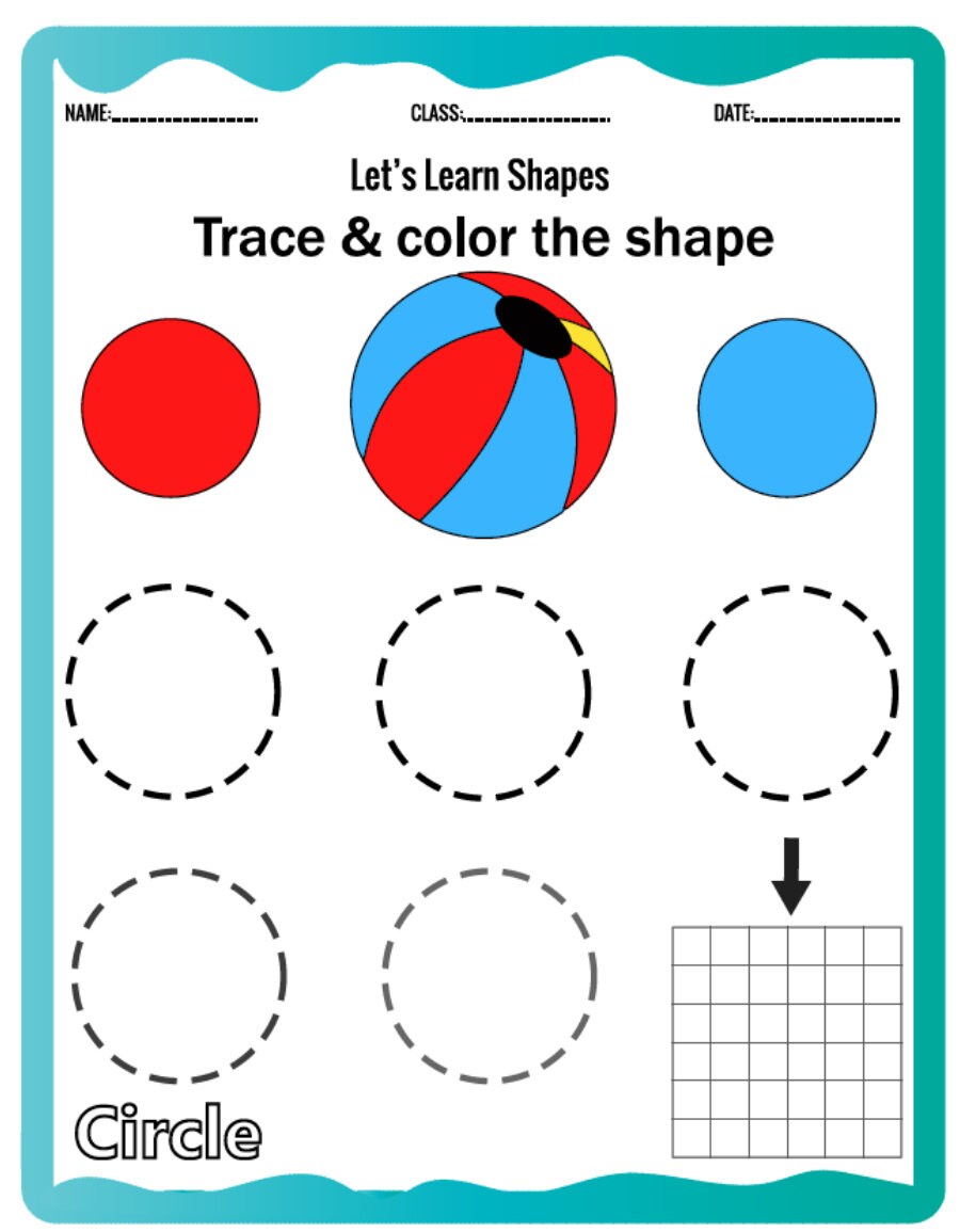 Printable Shapes Activity Worksheets for Kids Tracing Coloring 10 Pages ...