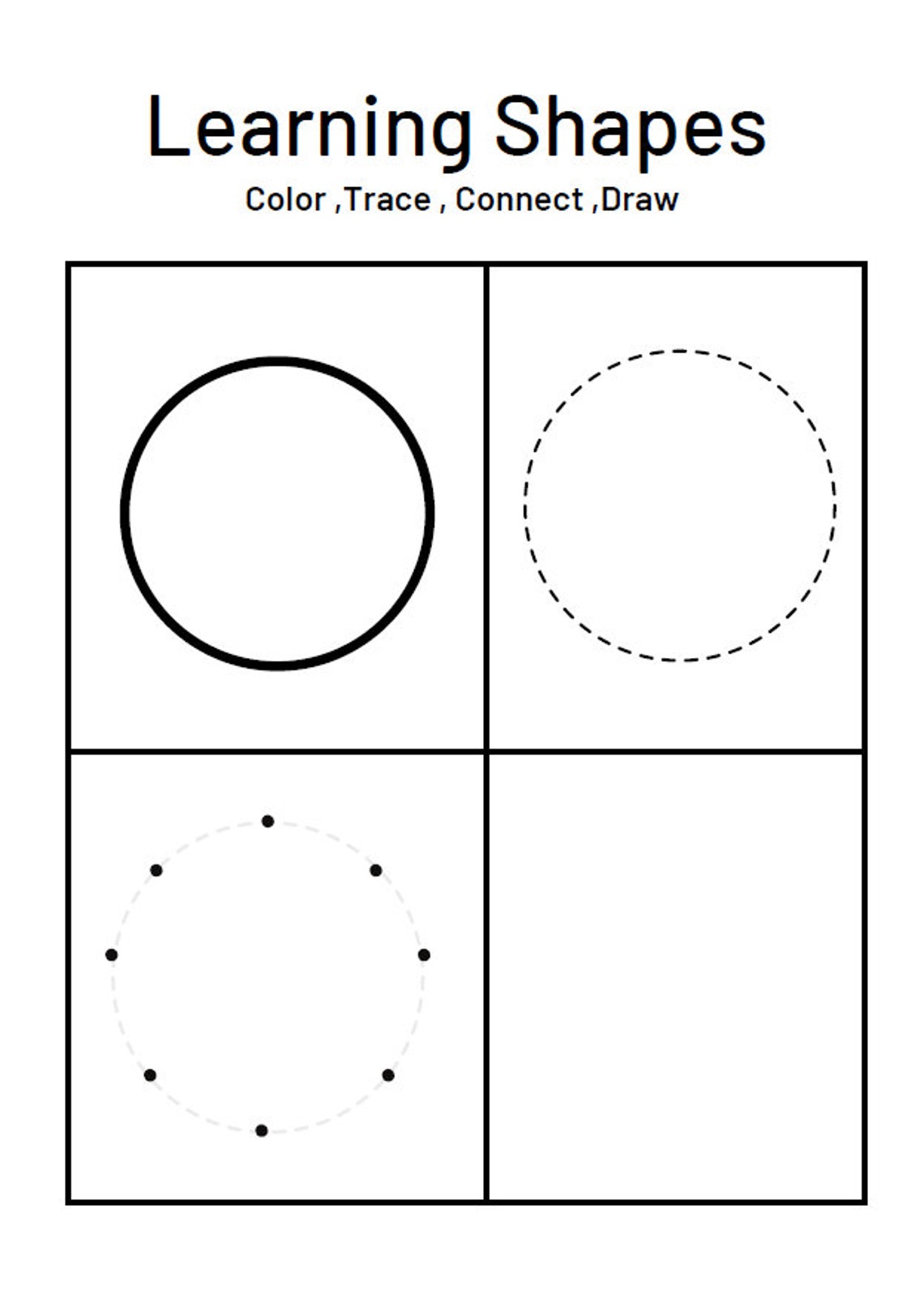 Printable Shape Coloring and Tracing Worksheets for Kids | Shapes ...