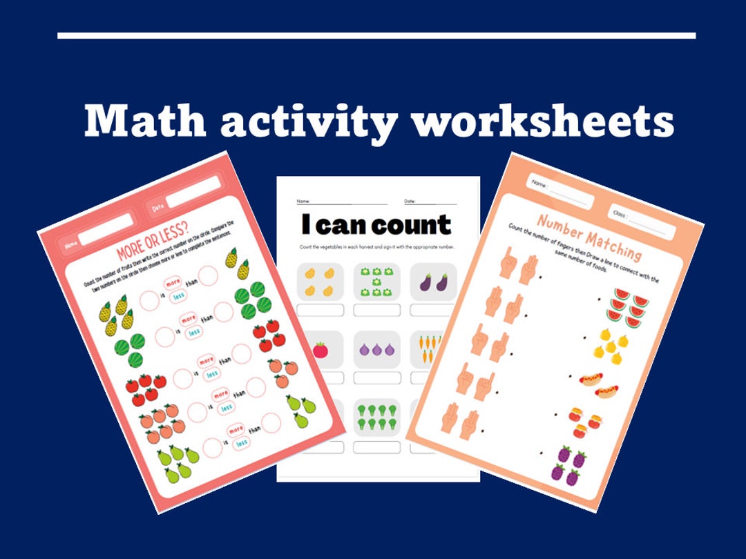 Printable Preschool Math Activity Worksheet | 25 Pages | Counting ...
