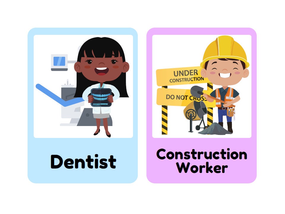 Printable Community Helpers Flash Cards for Kids | 8 Pages | Service ...