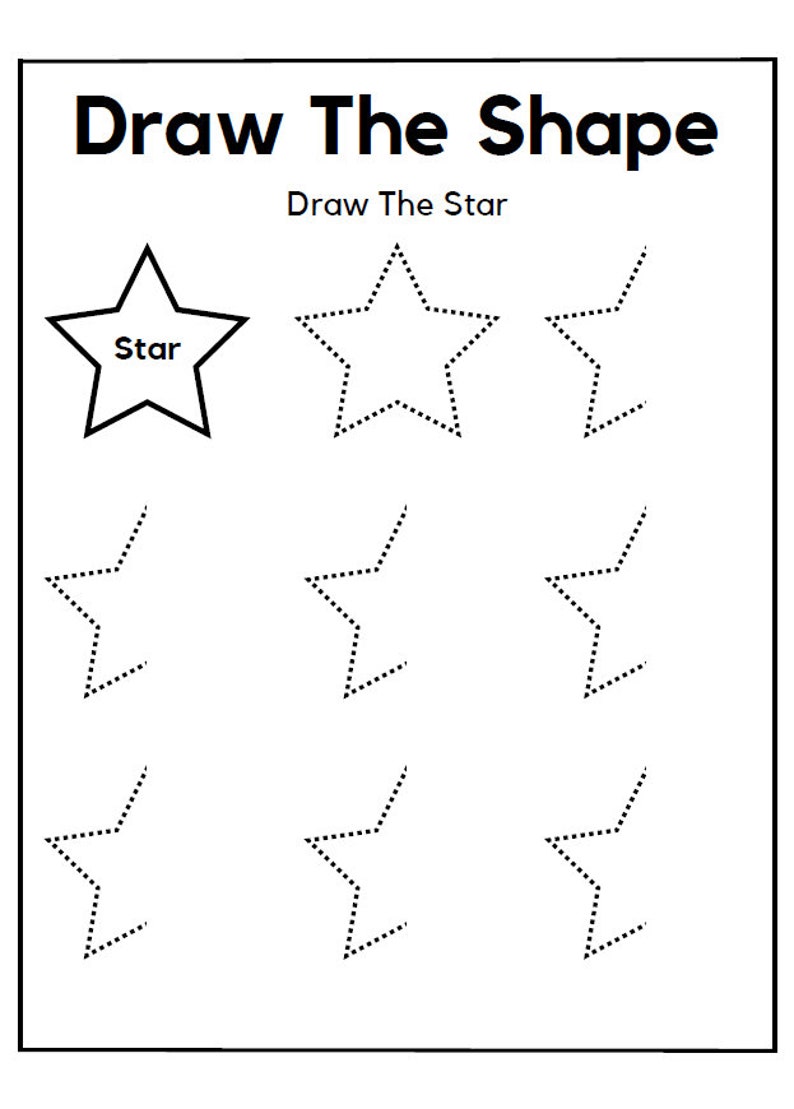 Printable Shape Drawing Activity Worksheets for Kids Shapes Draw Shape ...