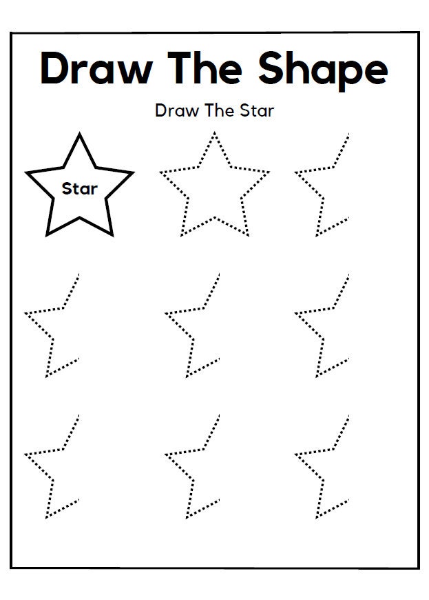 Printable Shape Drawing Activity Worksheets for Kids Shapes Draw Shape ...