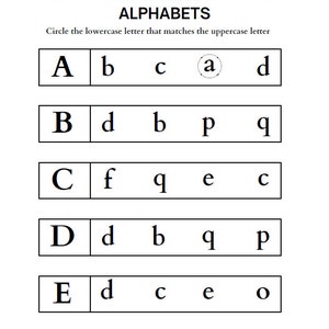 Printable Alphabet Matching Activity Worksheets | Circling Alphabets ...