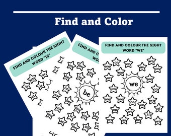 Bundle: Printable Sight Words Activity Worksheets for Kids 5 Sets ...