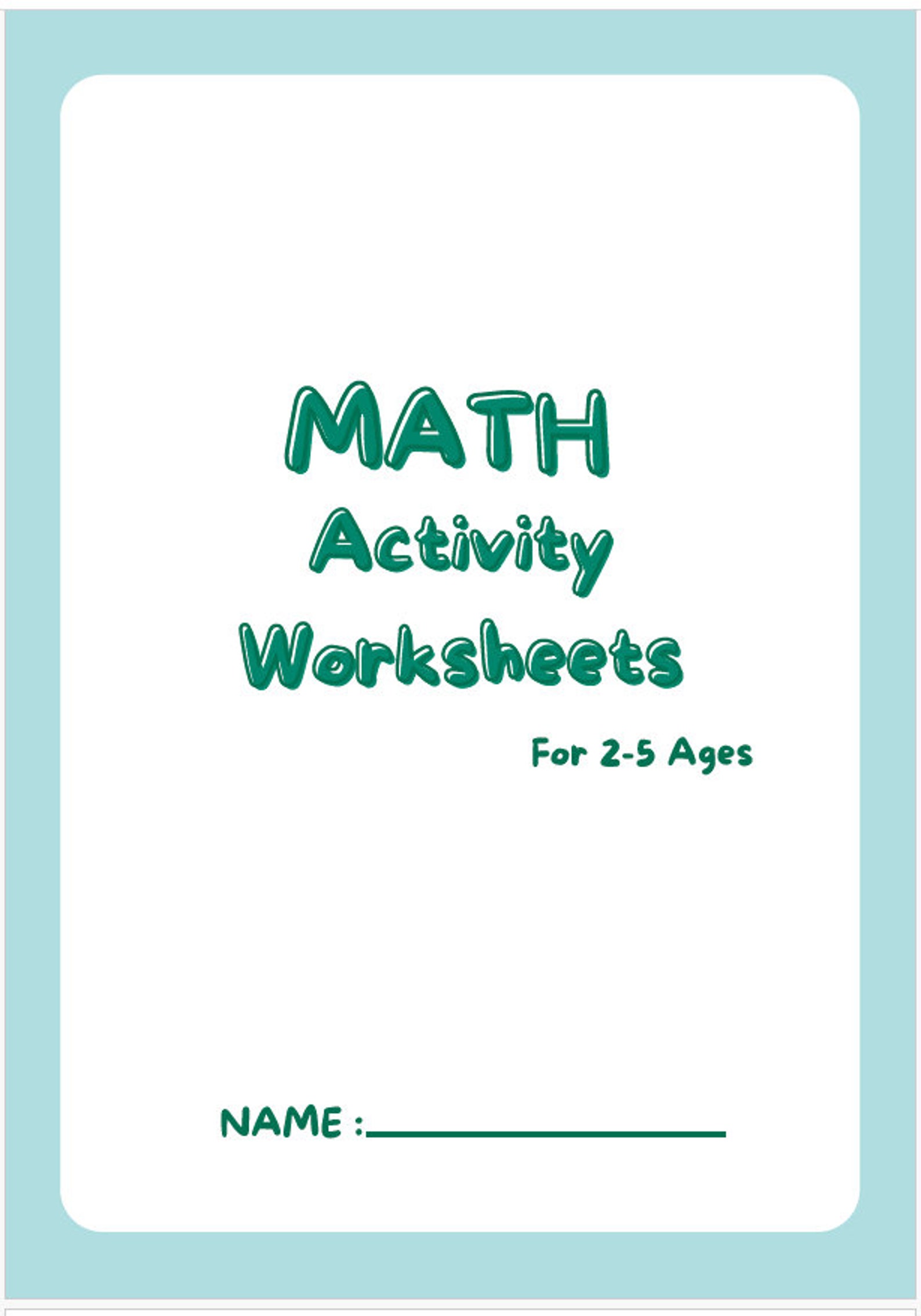 Printable Preschool Math Activity Worksheet 25 Pages Counting Addition ...