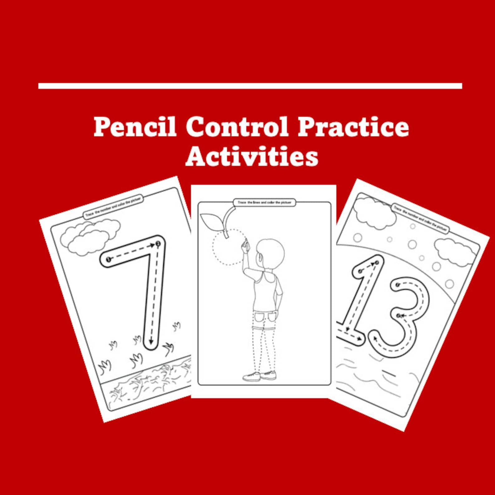 Printable Pencil Control Worksheets for Kids Tracing Coloring 65 Pages ...