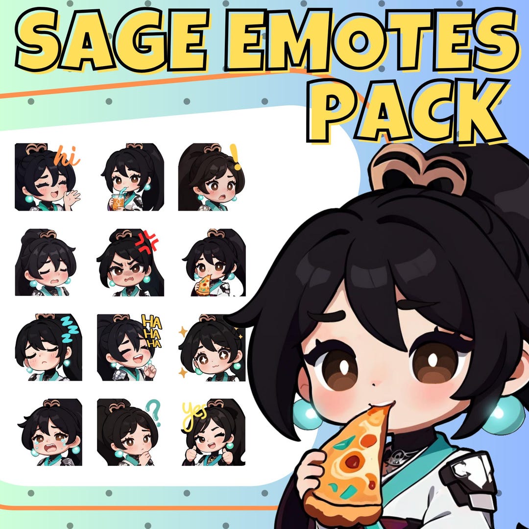 Sage Valorant Pack 12 Emotes, Valorant Twitch Emotes, Sage Valorant ...