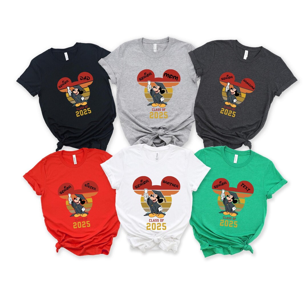 Custom 2025 Disney Class of Shirt, Disney Family Grad Squad, Graduation ...