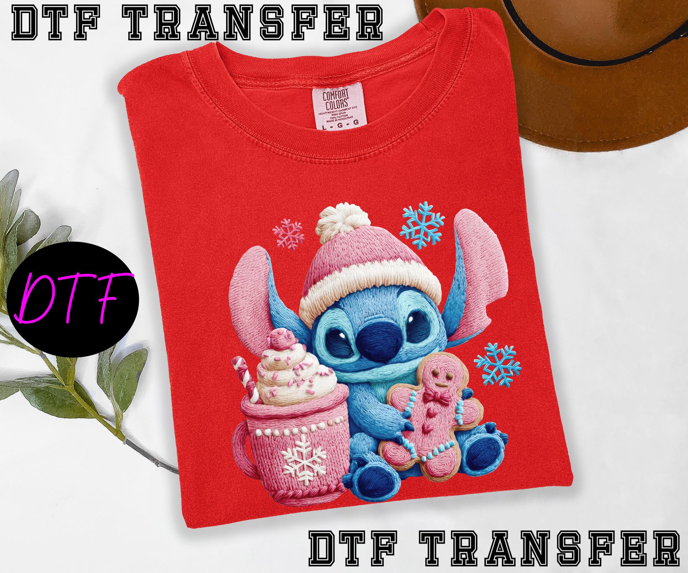 Trendy Cozy Blue Alien DTF Transfer: Blue Monster Christmas Iron-on ...
