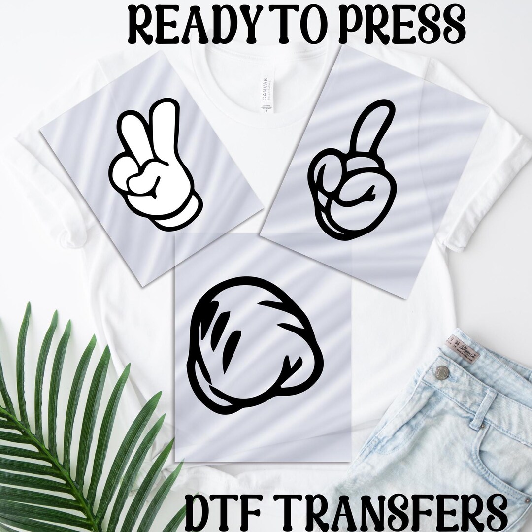 Mouse Hands DTF Transfers: Cartoon Heat Press Iron On - Etsy