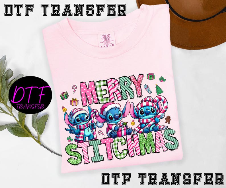 Preppy Merry Stitchmas DTF Transfer: Blue Monster Christmas Iron-on - Etsy
