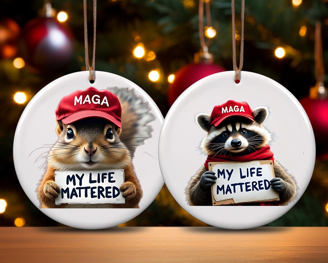 My Life Mattered Squirrel & Raccoon Ceramic Ornament - Etsy