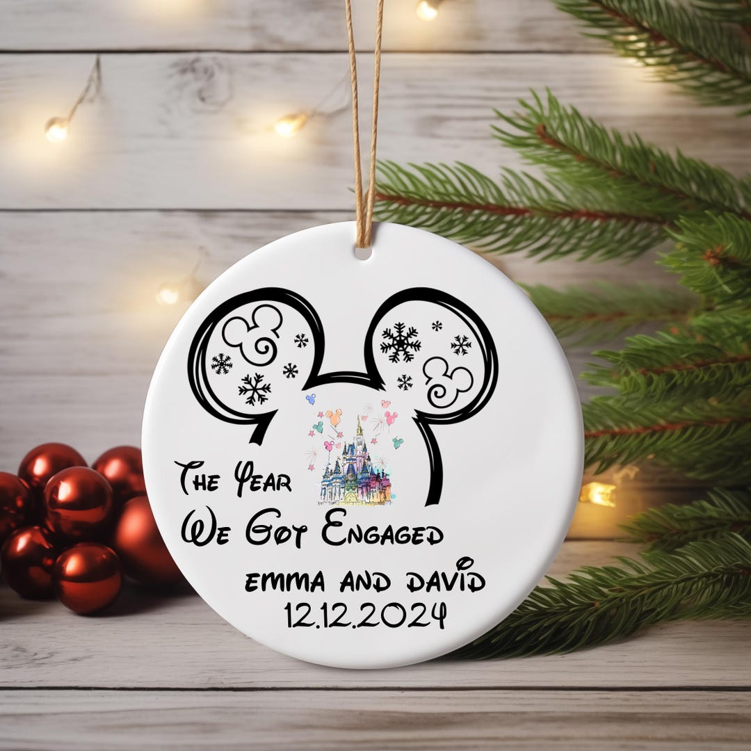 Custom DISNEY Engaged Ornament, Disney Married Ornament, 2025 Mikey and ...