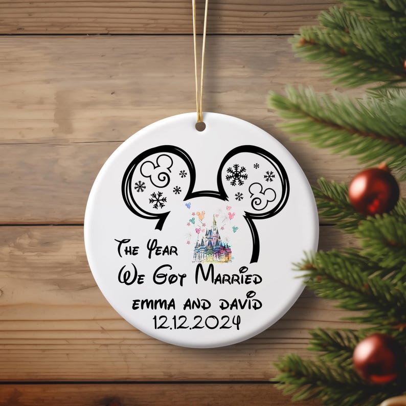 Custom DISNEY Engaged Ornament, Disney Married Ornament, 2025 Mikey and ...