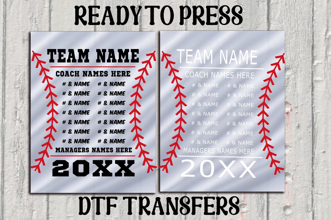 Custom BASEBALL Team Roster DTF Transfer, Retro Baseball Tis the Season ...