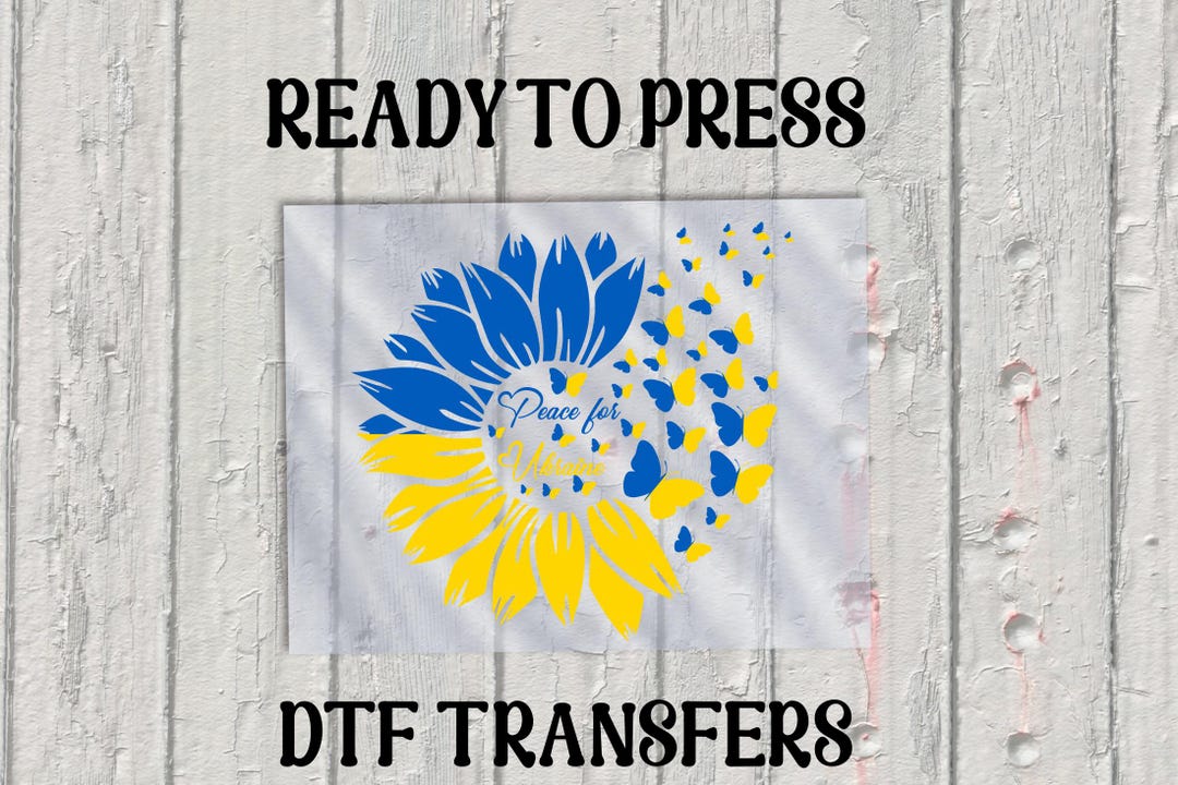 Sunflower Butterfly Ukraine Dtf Transfer, Ukrainian Flag Dtf, Ukraine ...