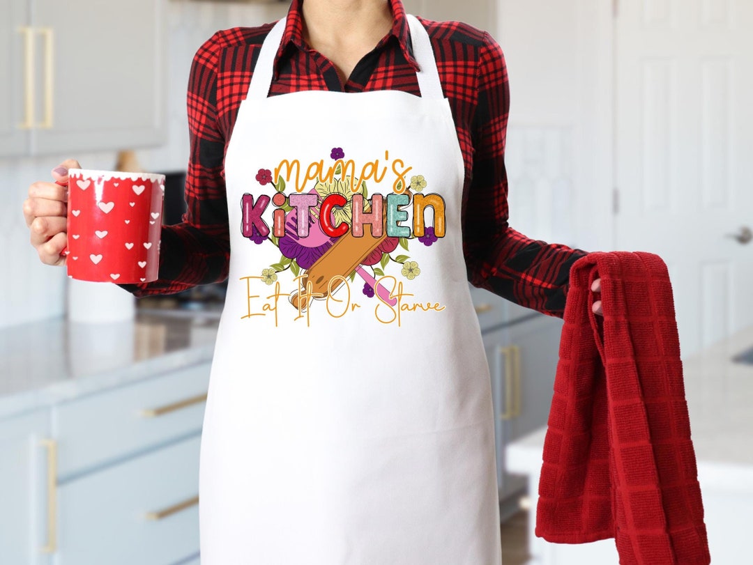 Mama's Kitchen Apron, Cooking Apron With Pocket,custom Kitchen Apron ...