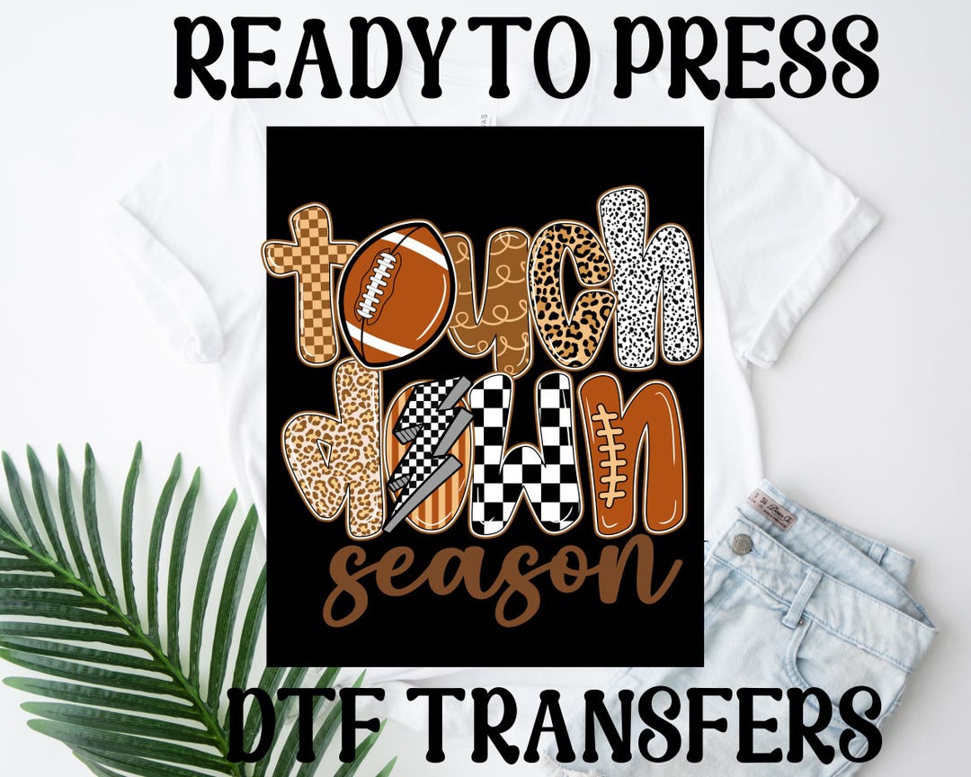 Touchdown Season Football DTF Transfer,leopard Game Day Dtf Transfer ...