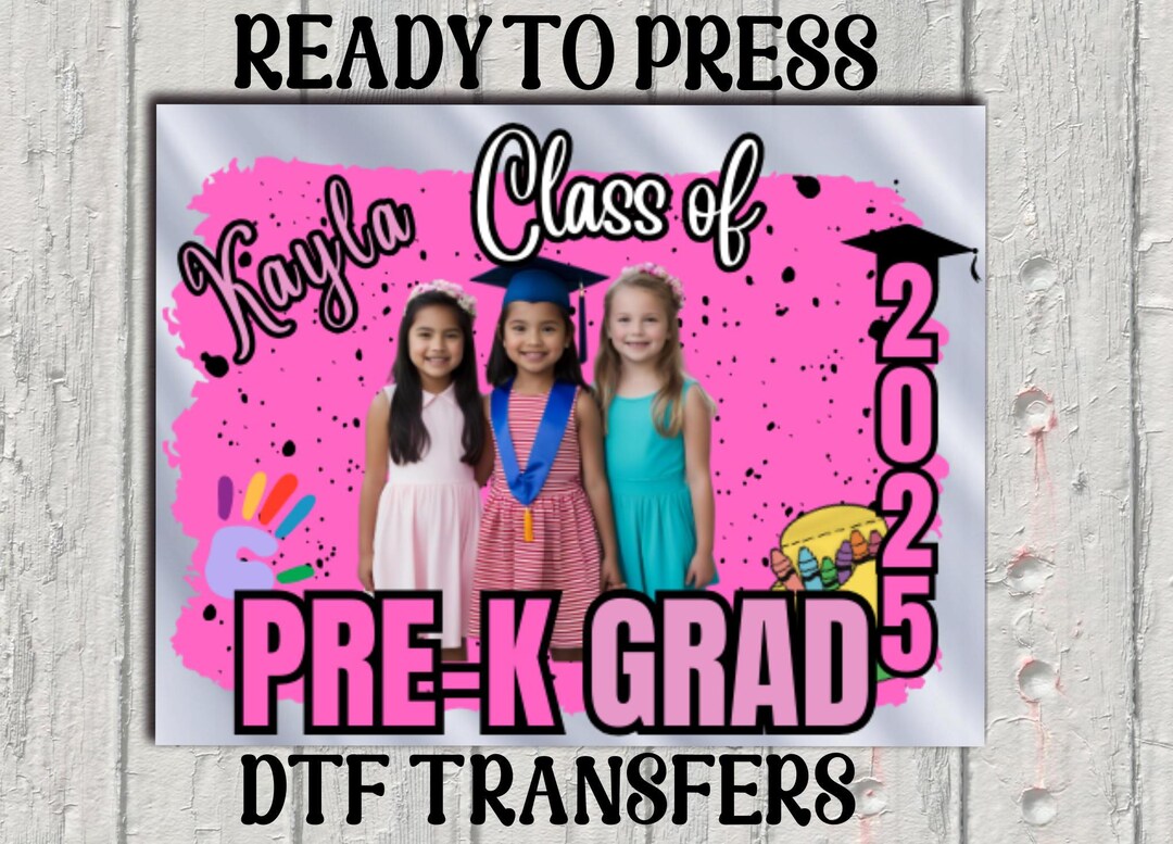 Custom Graduation Kids Kinder Garden Dtf Transfer,pre - K Grad Iron on ...