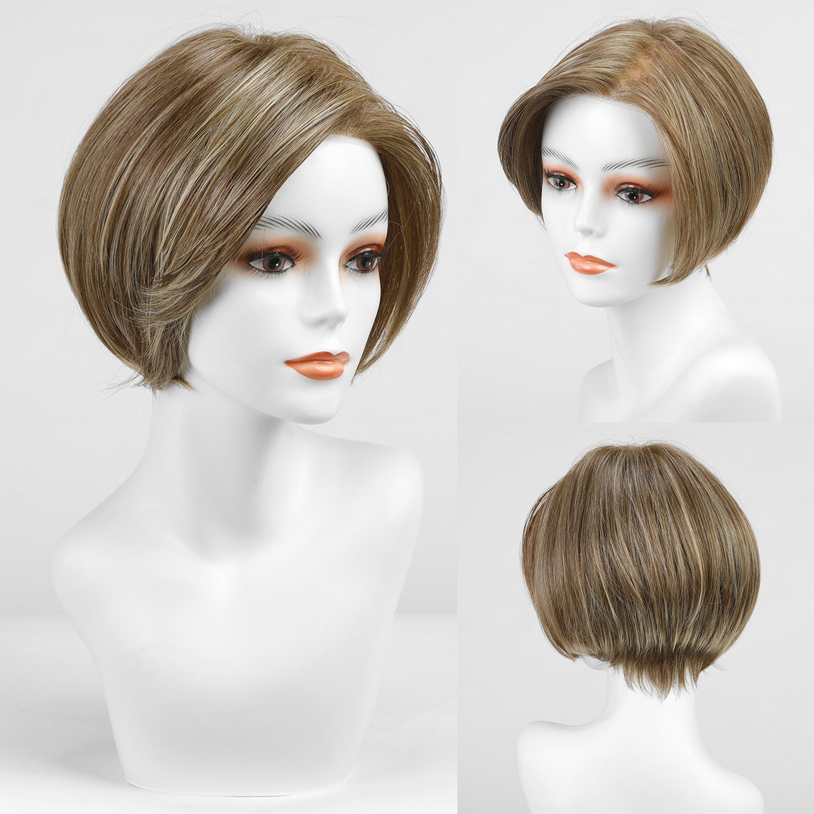 HAIRCUBE Synthetic Lace Front Wigs Mono Top Brown Mix Heat Resistant - Etsy