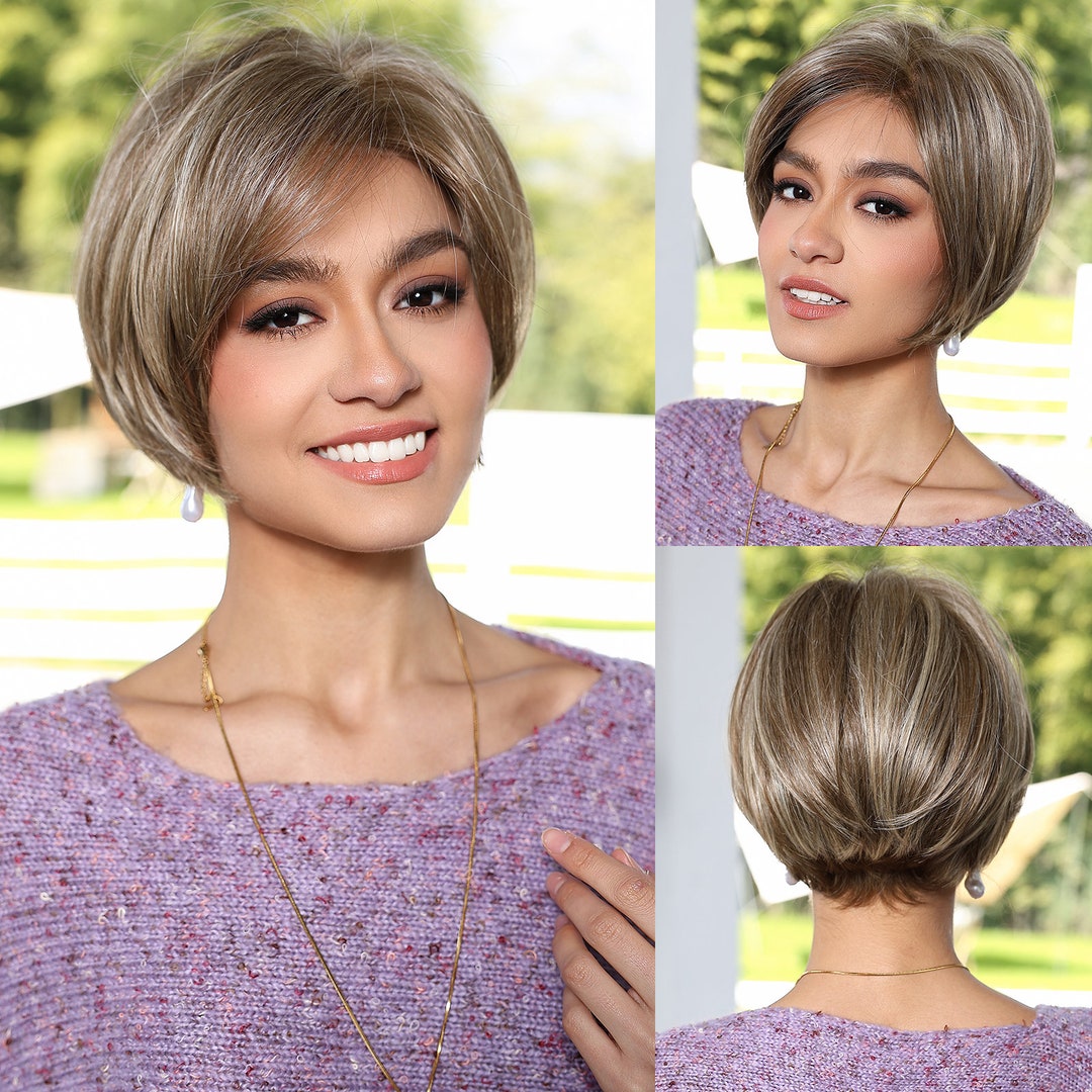 HAIRCUBE Synthetic Lace Front Wigs Mono Top Brown Mix Heat Resistant - Etsy