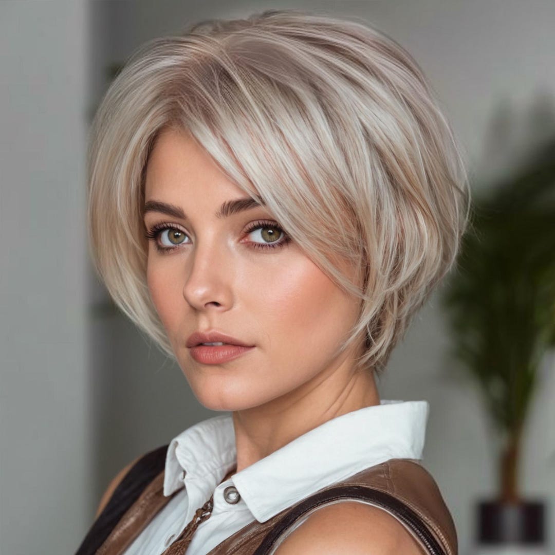 HAIRCUBE Synthetic Lace Front Wigs Mono Top Short Blonde Platinum Mixed ...