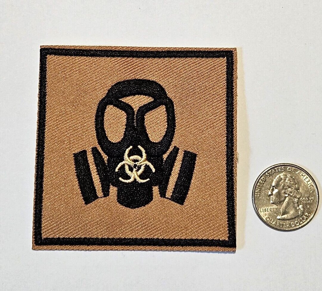 Biohazard Warning Sign Gas Mask Safety Symbol Embroidered Iron on Patch ...