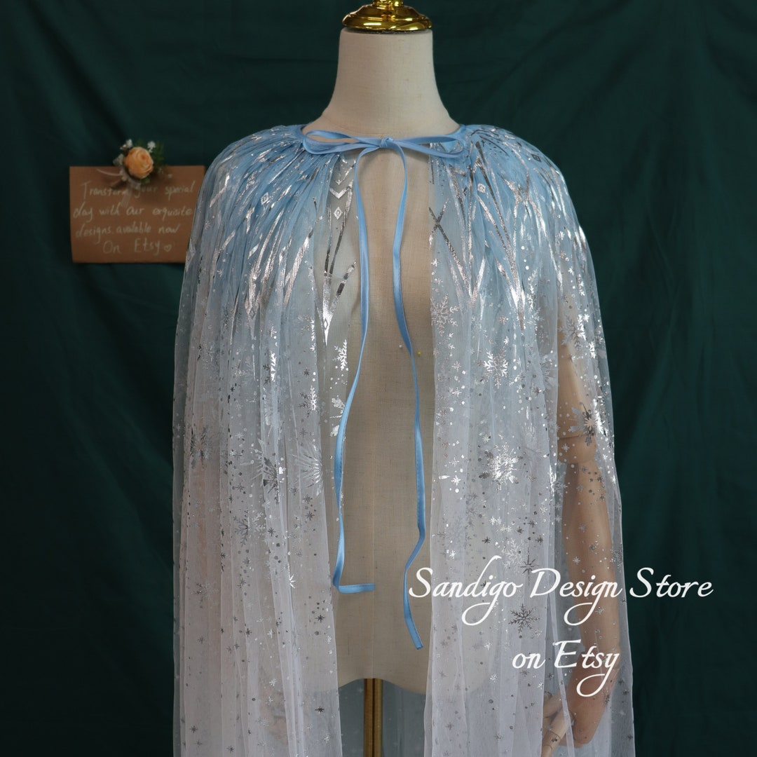 59'' Romantic Snow Queen Wedding Cape,classic Ocean Theme Cloak,lawn ...