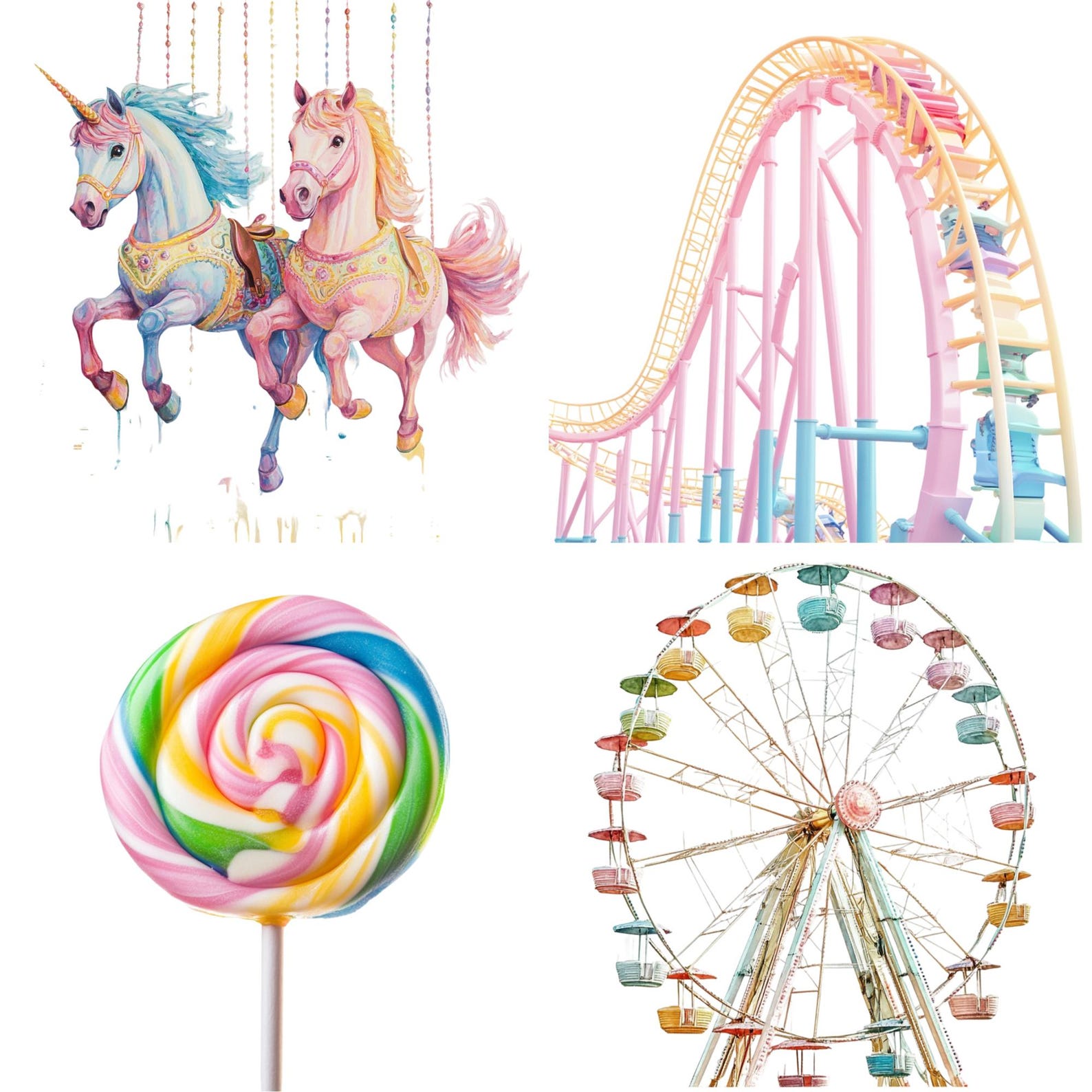 Pastel Carnival Clipart | Cotton Candy Sweets Clipart | Candyland ...