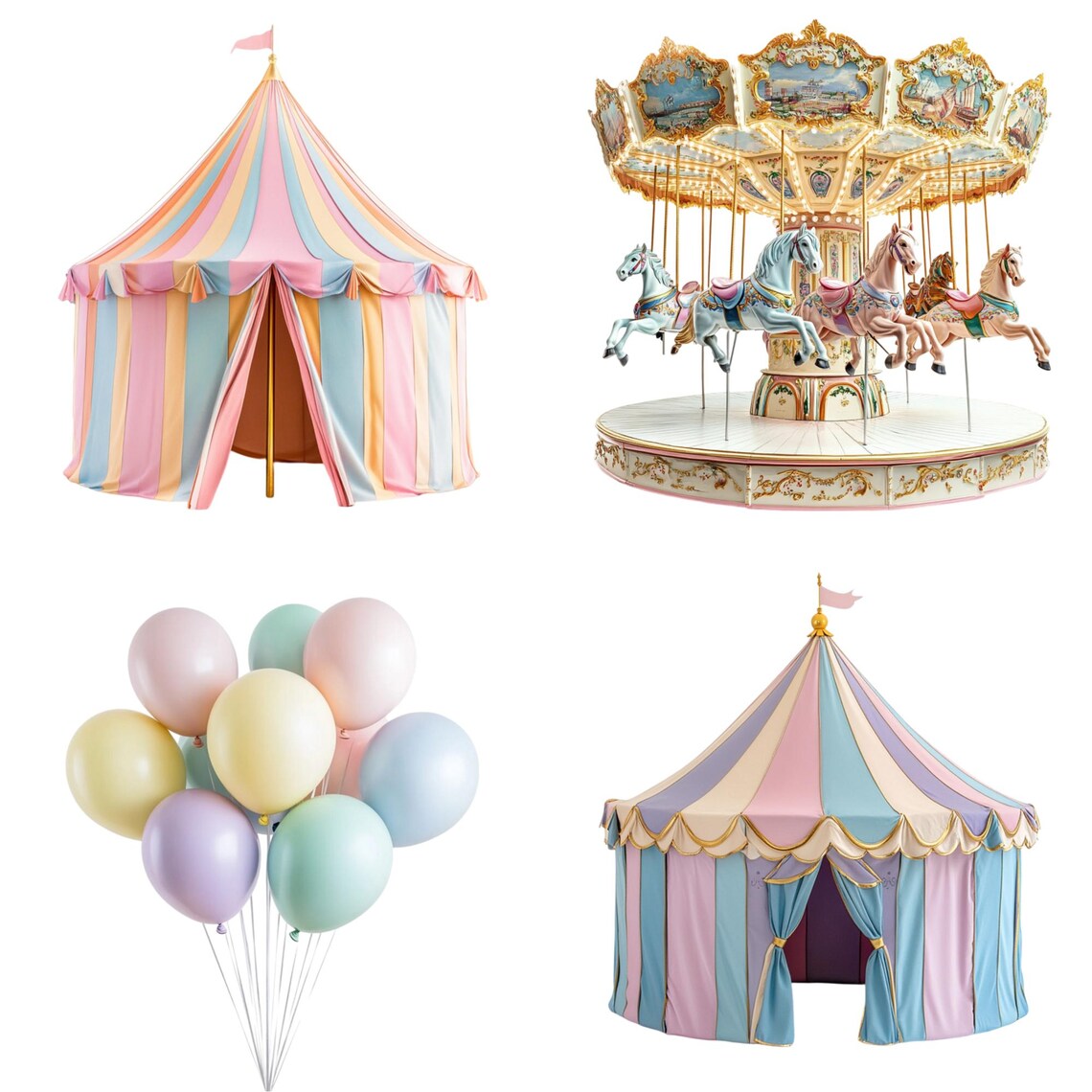 Pastel Carnival Clipart | Cotton Candy Sweets Clipart | Candyland ...