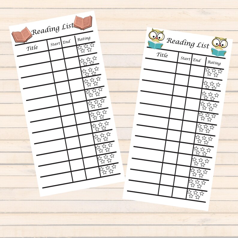 Reading List Printable Bookmarks Bundle Downloadable PNG JPG PDF ...