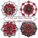 Red and Silver Mandala Collection of 16 Floral Mandala PNG Clipart ...