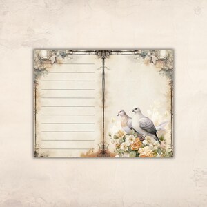 Dove Bird Junk Journal Pages | Birds Printable Pages | Vintage Junk ...