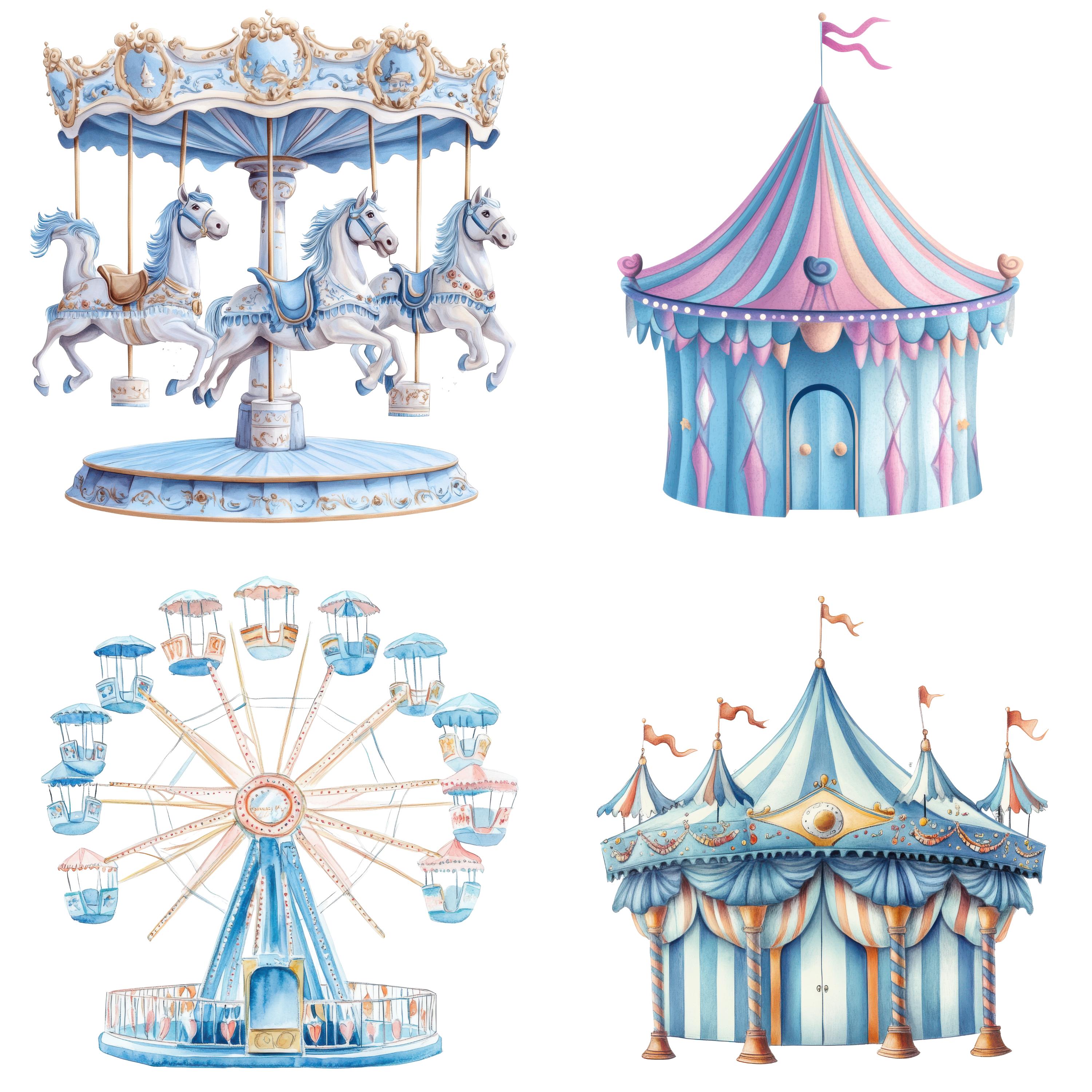 Pastel Blue Carnival Clipart | Cotton Candy Sweets Clipart | Candyland ...