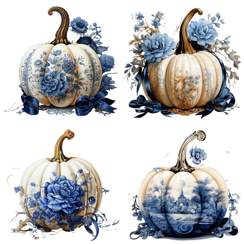 Colorful Floral Pumpkin Coquette PNG Clipart, Watercolor Retro Toile ...