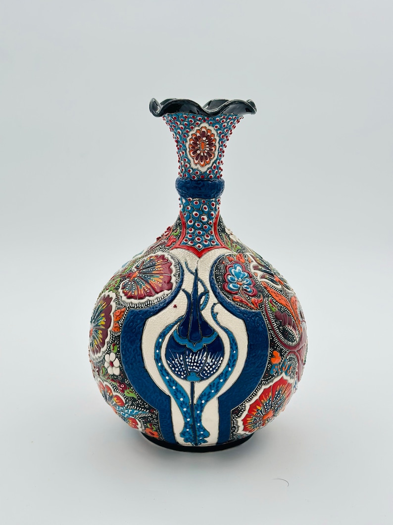 9,8'',handmade Turkish Ceramic Vase,large Decorative Vase,handmade ...