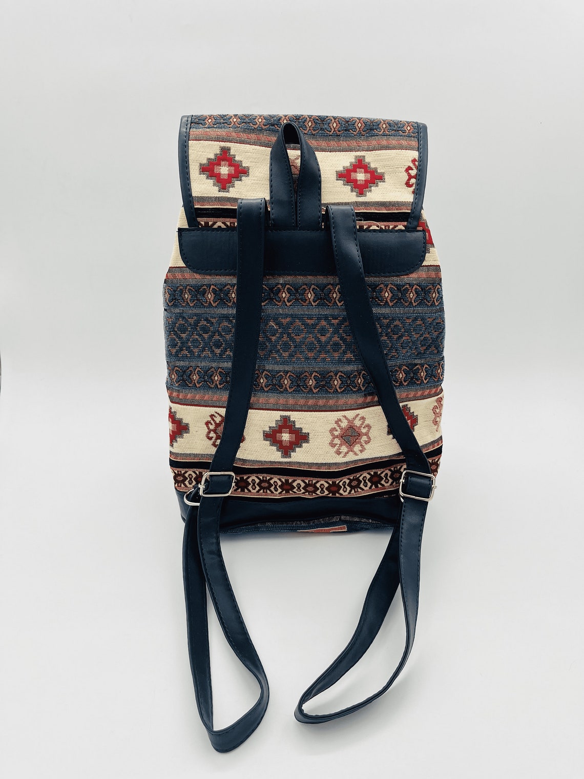 Custom Woven Tapestry Backpack for Women, Anatolian Rug Pattern ...