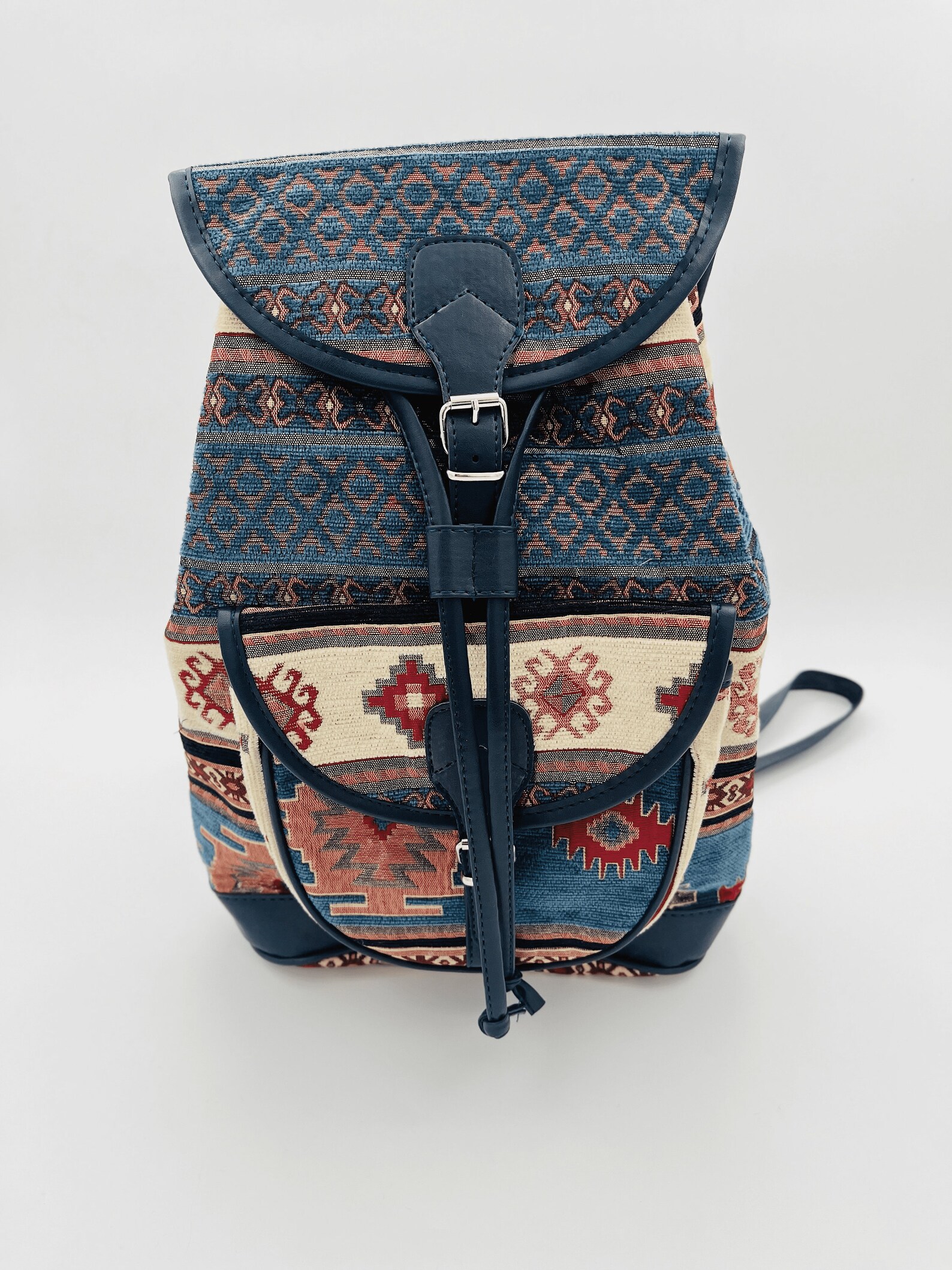 Custom Woven Tapestry Backpack for Women, Anatolian Rug Pattern ...
