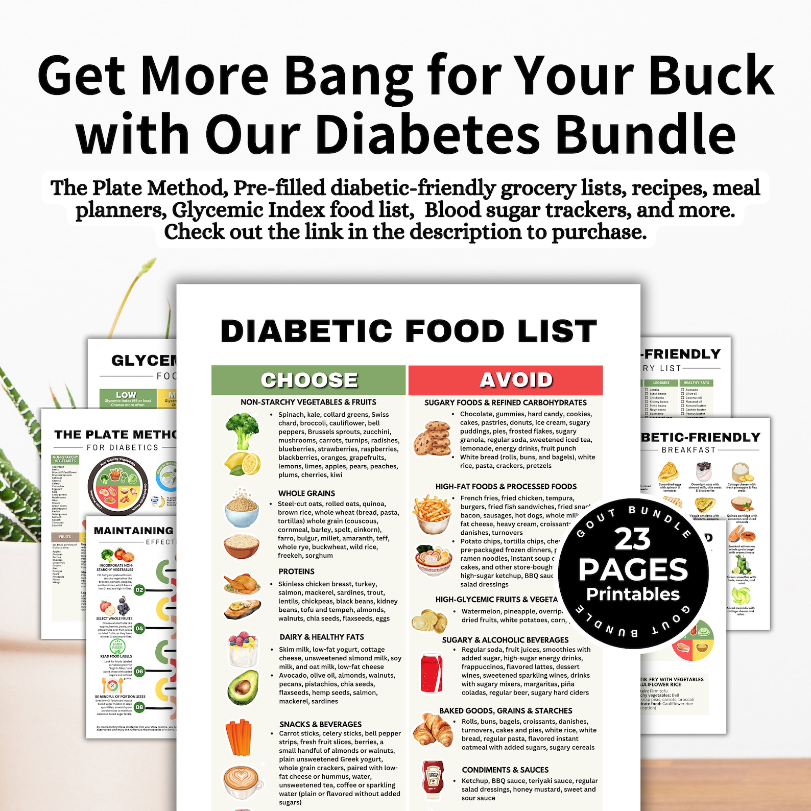 Diabetes Food List in the Plate Method, Diabetes Food Guide, Diabetic ...