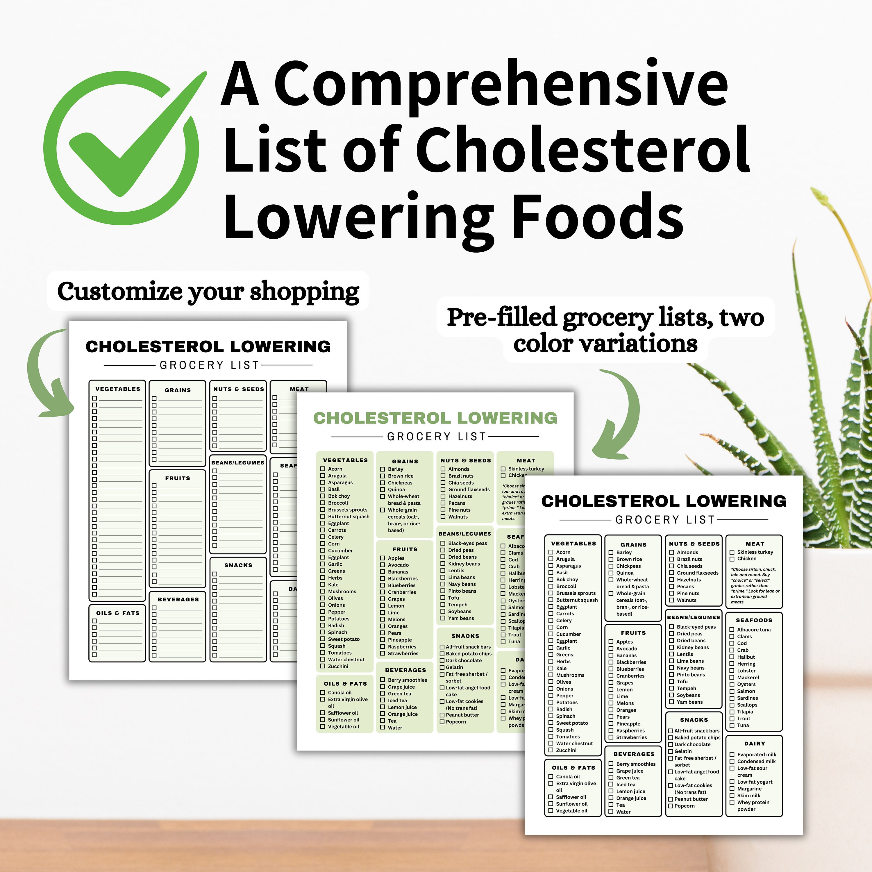 Cholesterol Lowering Grocery List, HDL and LDL Lipid Lowering Food List ...