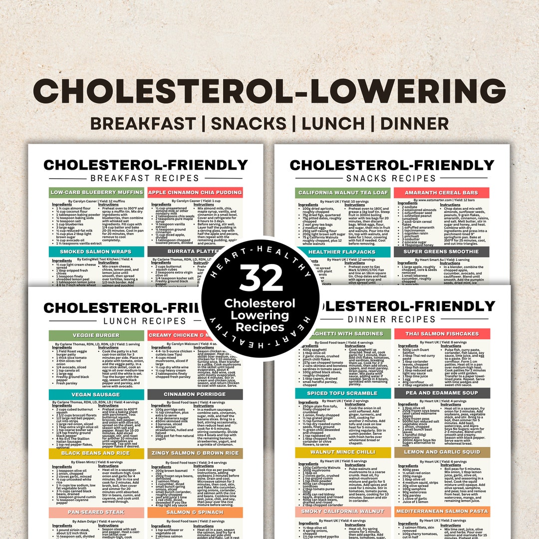 Cholesterol Lowering Recipes, HDL and LDL Lipid Lowering Heart Healthy ...