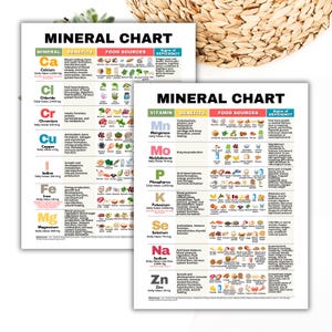 Mineral Chart Cheat Sheets Visual Guide for All 14 Minerals, Mineral ...