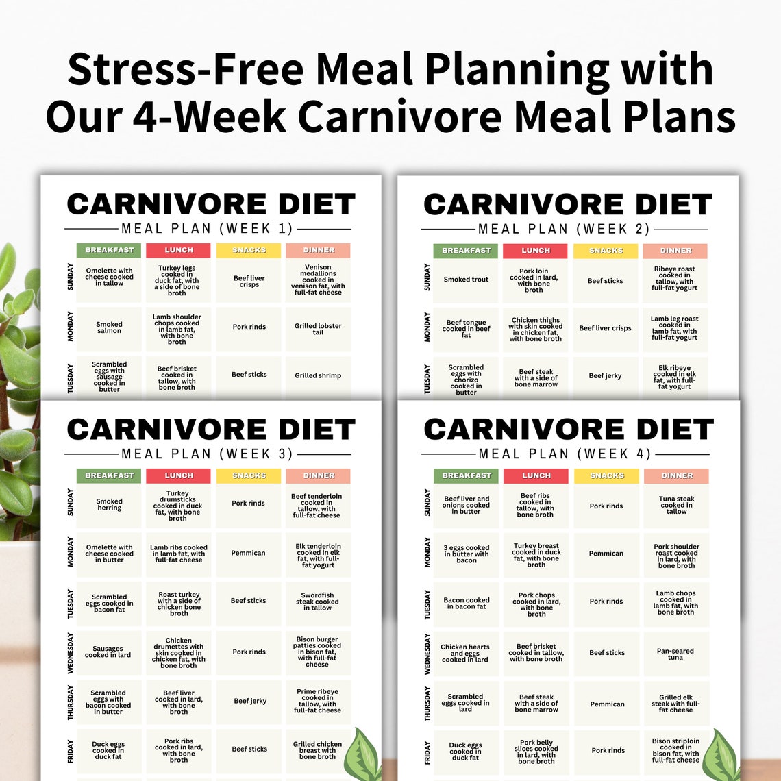 Carnivore Diet Meal Plan, High Protein Carnivore Diet List, Low Carb ...