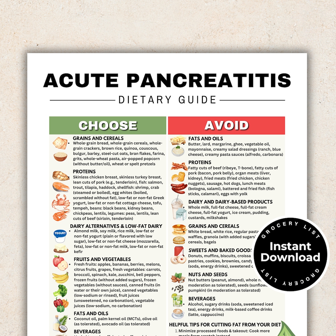 Pancreatitis Diet, Acute Pancreatitis Food List, Anti Inflammatory Low ...
