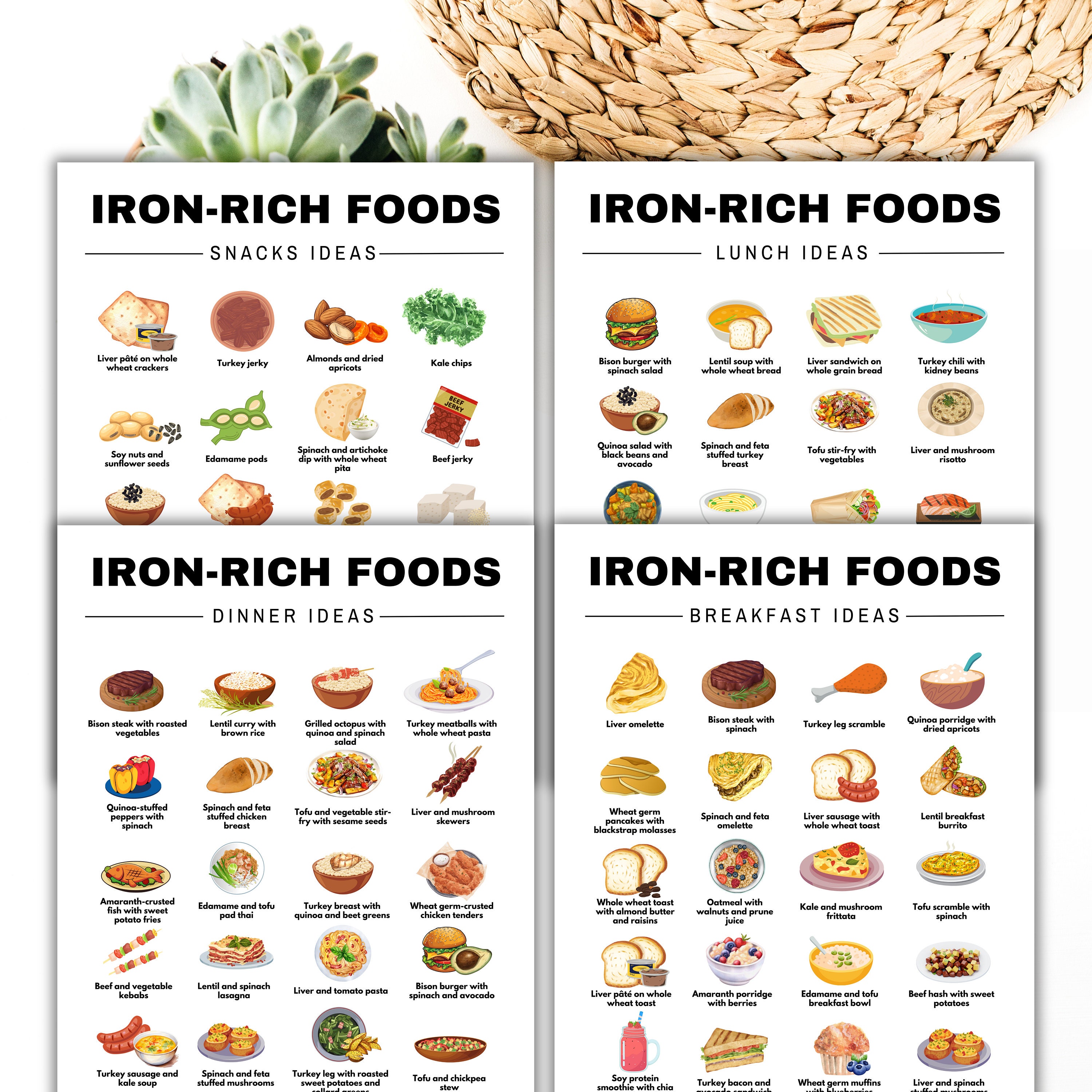 High Iron Foods, Iron Rich Food List for Anemia or Iron Deficiency ...