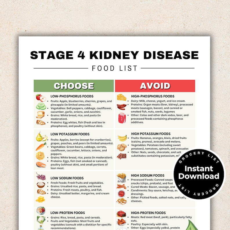 Stage 4 Kidney Disease Food List, Renal Diet, Kidney Friendly Food List ...