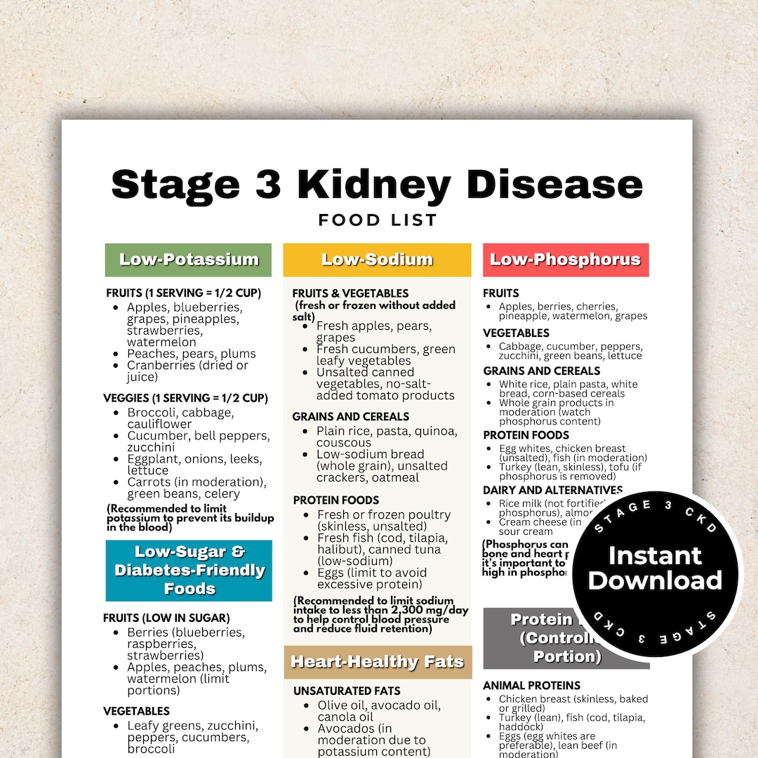 Stage 3 Kidney Disease Food List, Renal Diet, Kidney Friendly Food List ...
